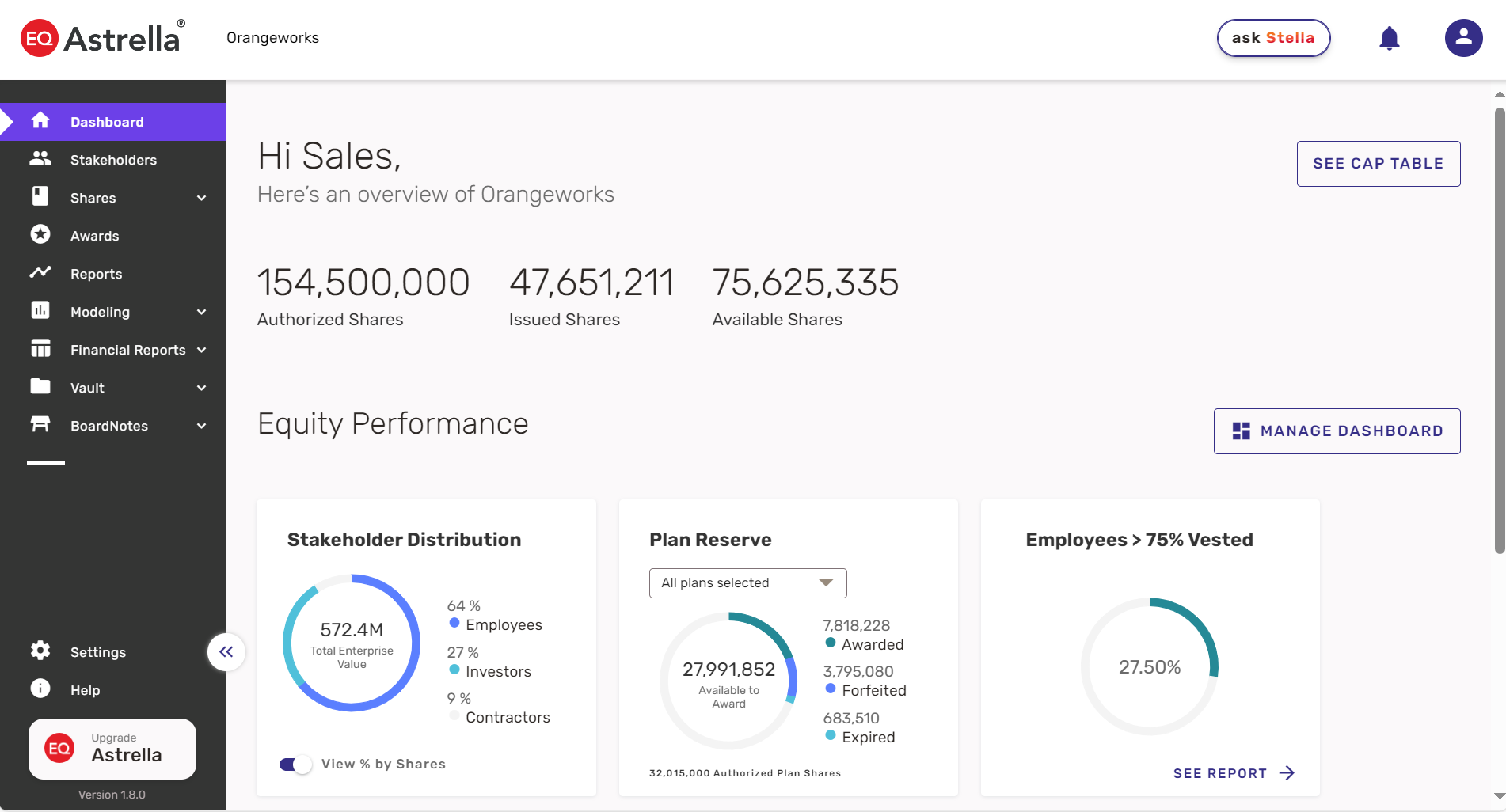 Leading Cap Table Management Software | Astrella by EQ